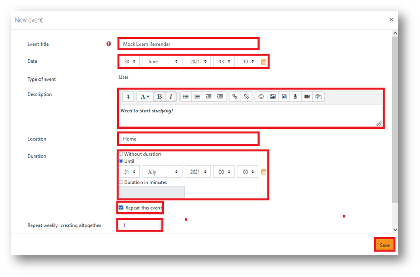 Section: Lesson 3: How do I view my calendar? | STU-100: Basic Skills in Using myModules on ...